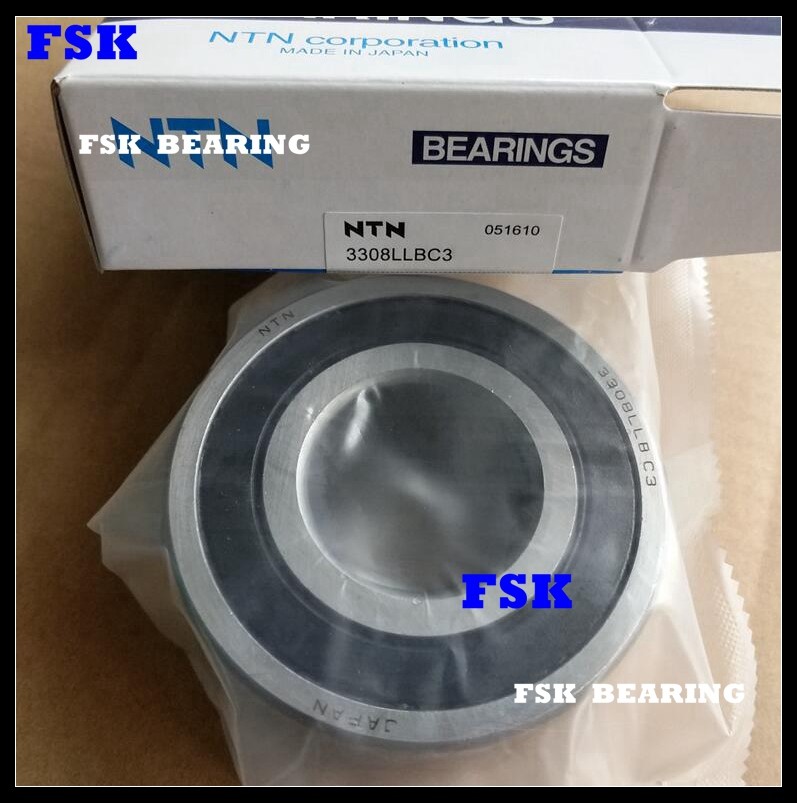 Sealed 3308 2RS , 3308LLB / C3 Angular Contact Ball Bearing Double Row , P5