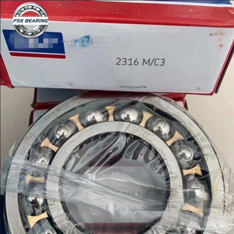 High Speed 2316 M/C3 Self-Aligning Ball Bearing 80*170*58mm Light Load ...