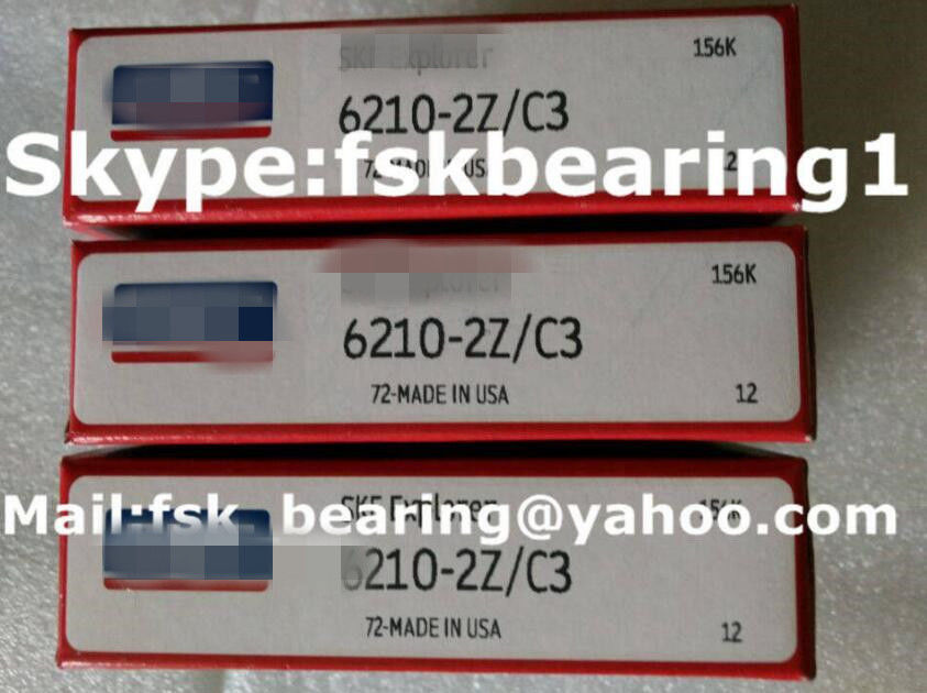 OEM 6210 2Z C3 Deep Groove Ball Bearing Steel Cage High Lubrication