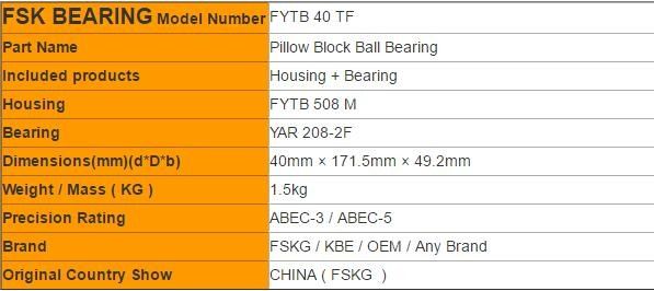 Oval Flanged Units FYTB 30 TF FYTB 40 TF Ball Bearing Pillow Block Cast Iron Housing