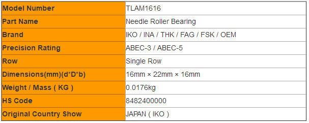 Enclosed Type TLAM 1616 TLAM 59 Drawn Cup Needle Bearings BK TLAM TAM ...