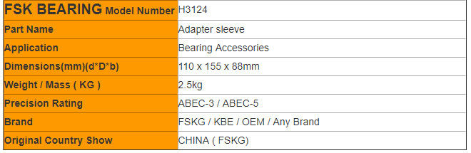 Metric H3124 H3126 H3128 Adapter Sleeves With Lock Nut For Spherical ...