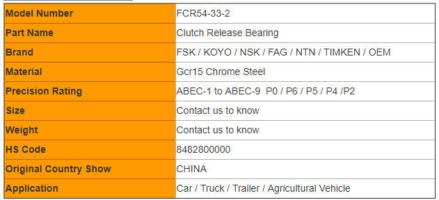 Radial FCR 54-33-2 / 2E Clutch Release Bearing Automotive Bearing For MAZDA