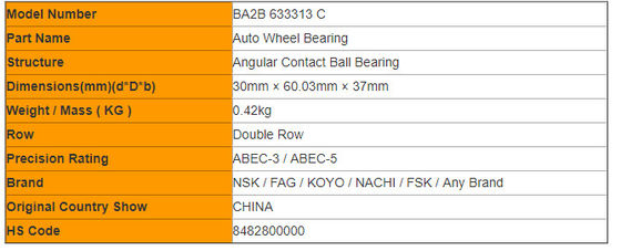 Quality Assurance DAC306037 / BA2B 633313 C / 529891 AB Wheel Hub ...
