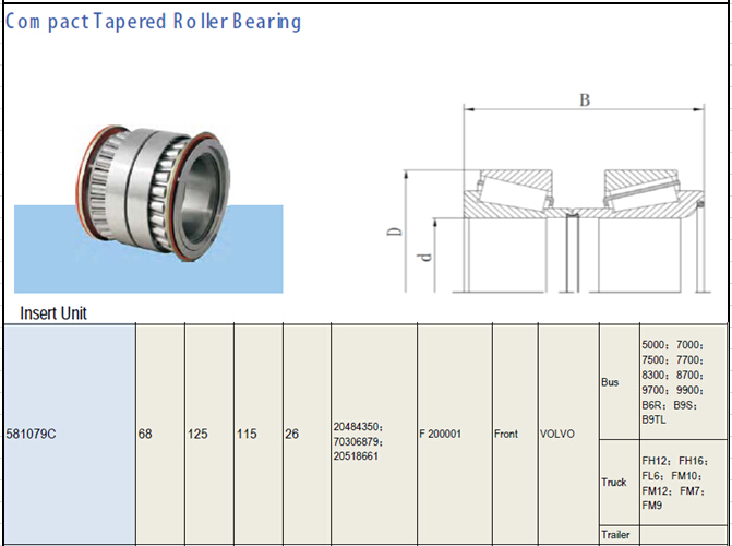 GM Wheel Hub Bearing Assembly 581079 for MAN SAF Heavy Trucks