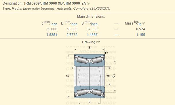 Automobile JRM 3939/JRM 3968 XD/JRM 3900-SA Hub Unit Complete