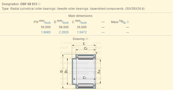 Non Standard DBF68933 Needle Roller Bearing Automobile Rear Axle ...
