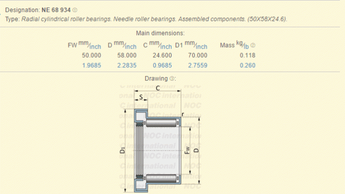 NE68934 Radial Cylindrical Roller Bearing Needle Roller Bearing ...