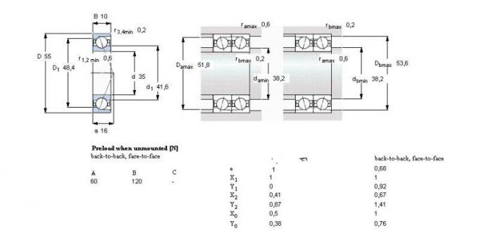 Brass Cage 7322 BECBM Angular Contact Ball Bearing For Air Compressor ...