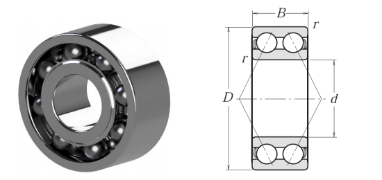 High Speed Double Row Angular Contact Bearing 3310 2RS , 3310 , 3056310 ...