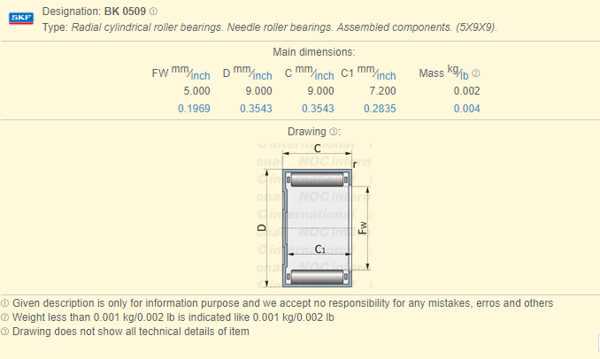 HK0509 BK0509 NK5/10TN NKI5/12 Needle Roller Bearings For Micro Motor
