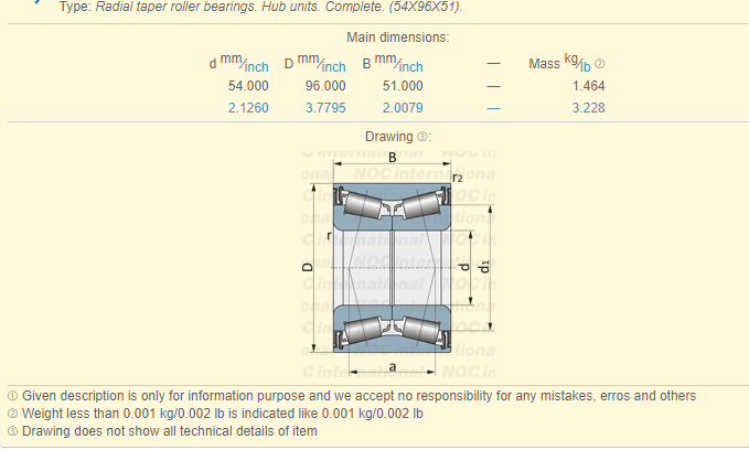 Radial DU5496- ZZ Tapered Roller Bearings DU Series Automobile Front ...
