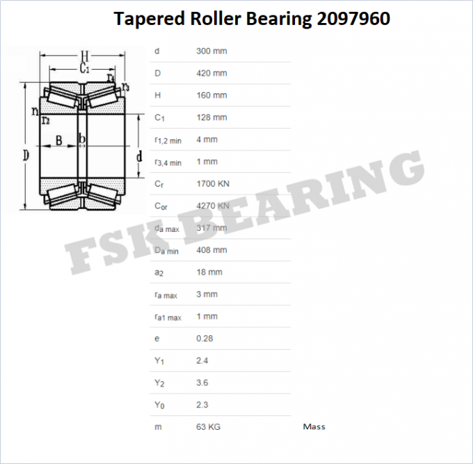2097960 Tapered Roller Bearing Heavy Duty With One Outer Ring Two Inner ...