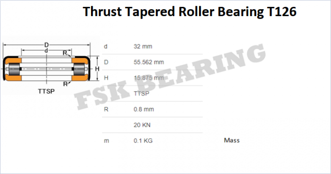 Thrust T126 Tapered Roller Bearings Automobile Release Gcr15 Chrome Steel