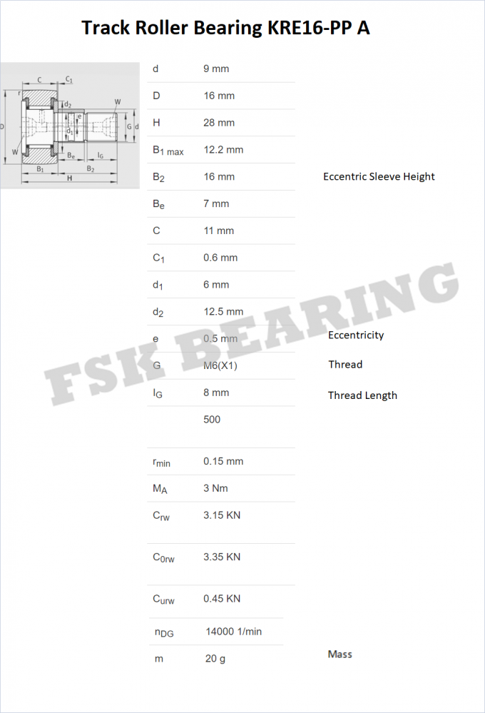 Germany Quality Bolt Type KRE16 PPA KRE19 PPA KRE22 PPA Roller Bearing ...